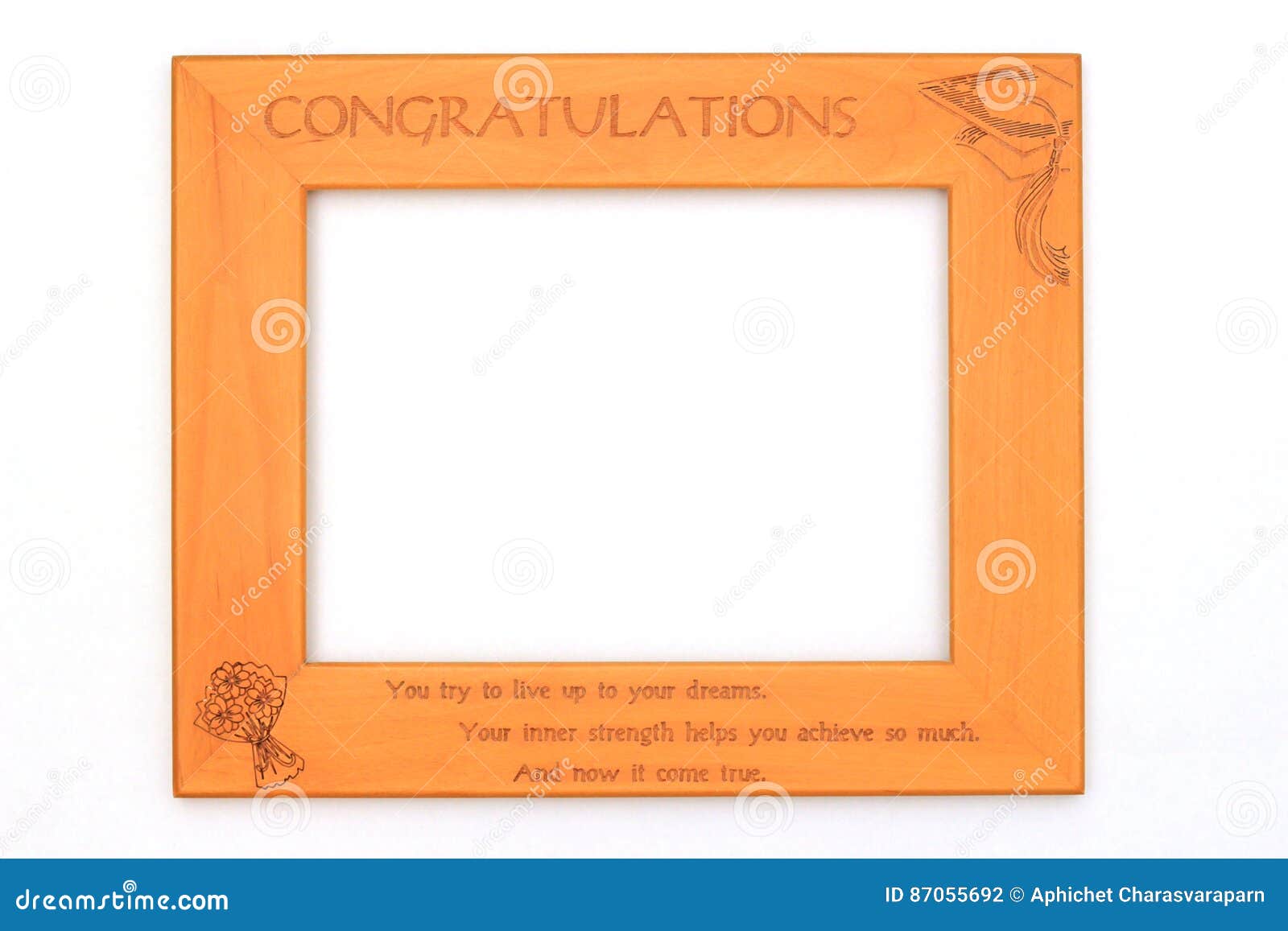 Congratulation, wood frame stock photo. Image of design - 87055692