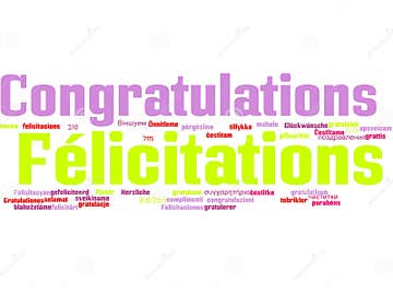 Congratulations in Different Languages Word Cloud Stock Illustration ...