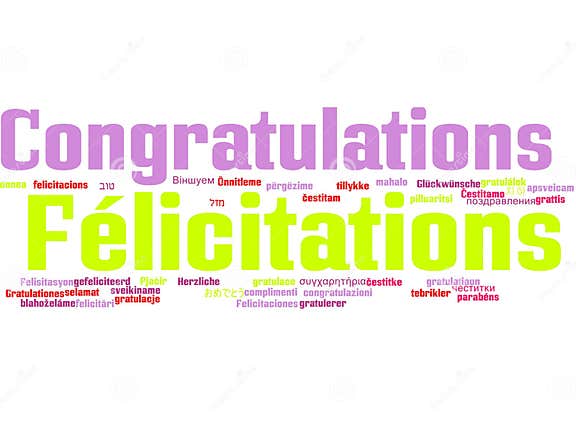Congratulations in Different Languages Word Cloud Stock Illustration ...