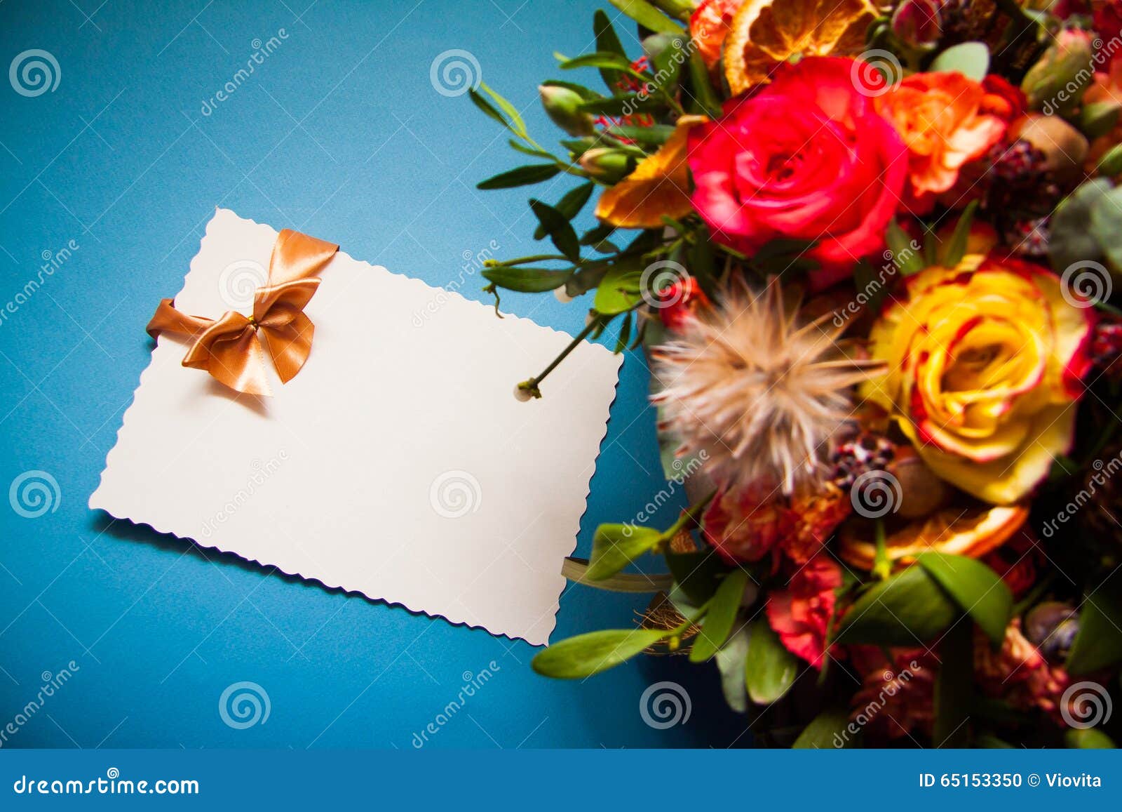Congratulations Background with Orange Flowers Stock Photo - Image of ...