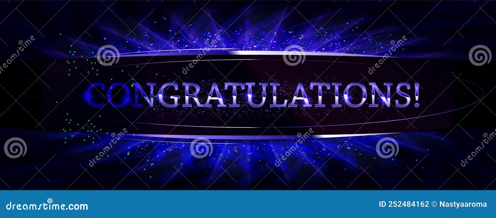 Congratulations. Banner on a Blue Background Stock Vector ...