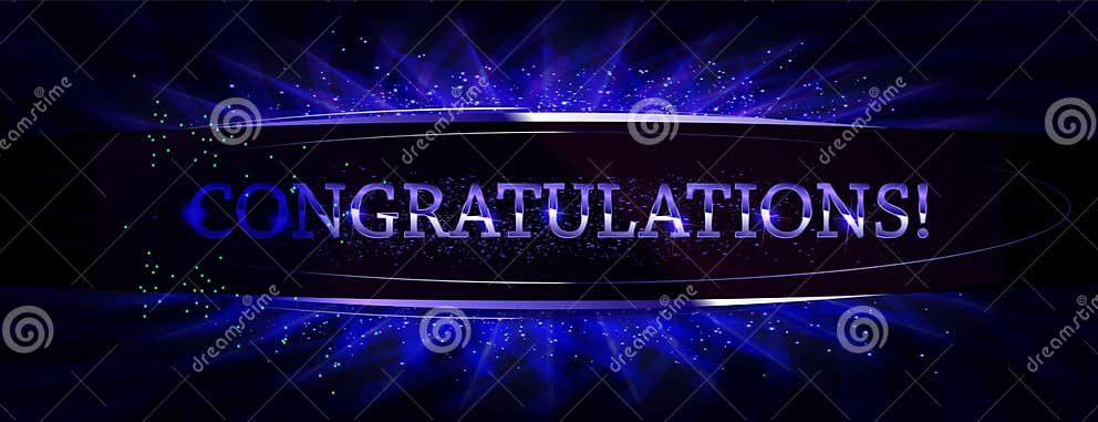 Congratulations. Banner on a Blue Background Stock Vector ...