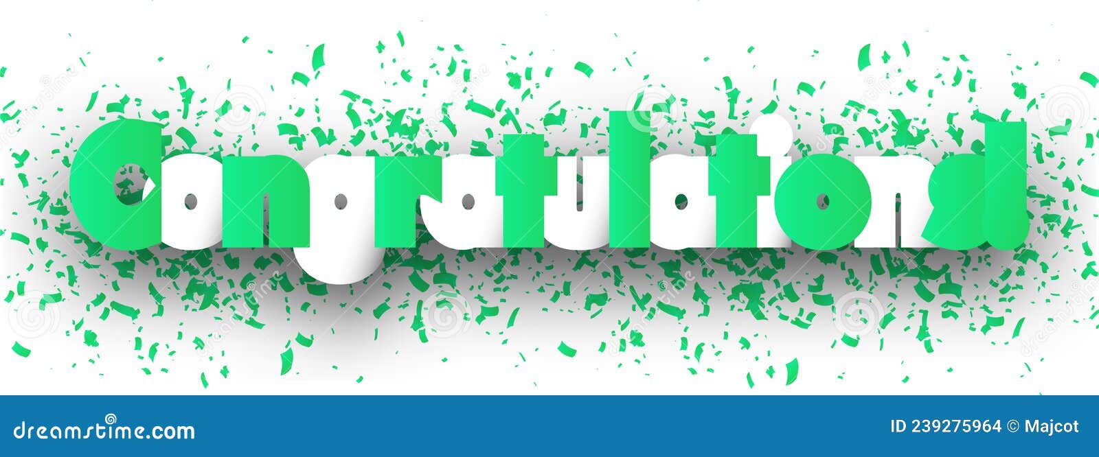 Congratulations Banner with Color Confetti Stock Vector - Illustration ...