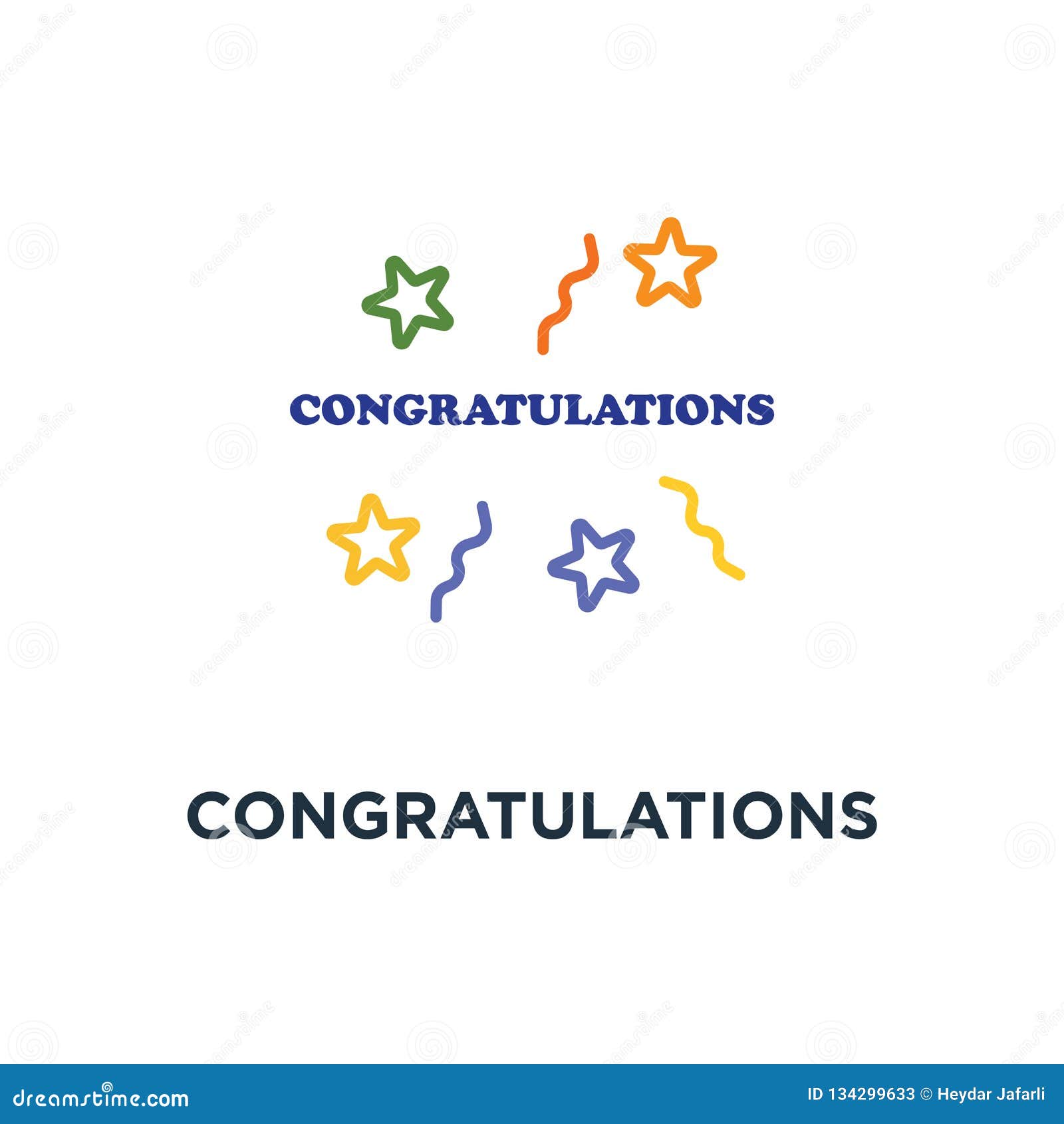 Congratulations Banner with Confetti Icon. Flat Design Concept S Stock ...