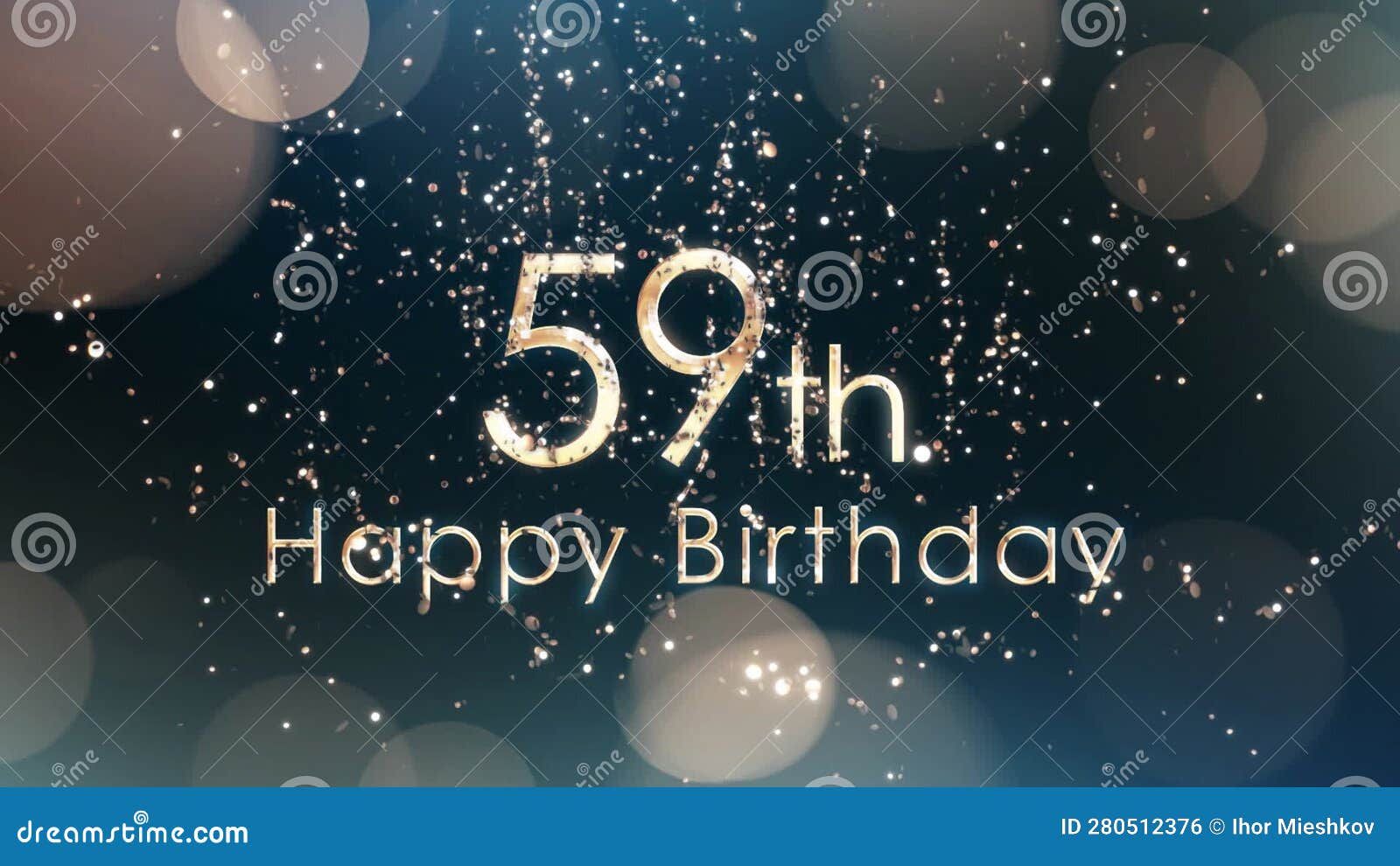 Congratulations Banner, Happy 59th Birthday, Golden Confetti Stock ...