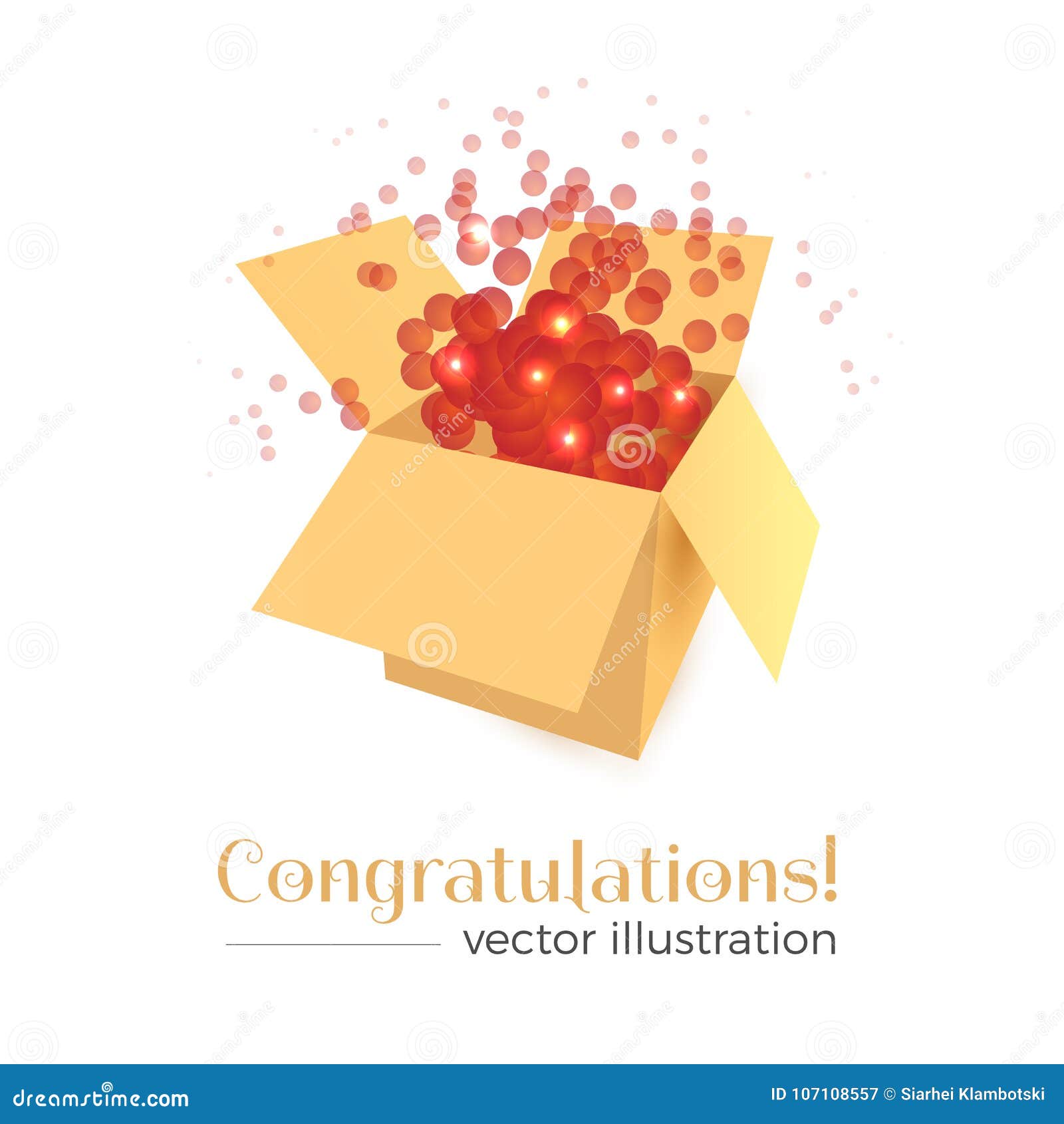 Congratulations Box Concept Stock Vector - Illustration of container ...