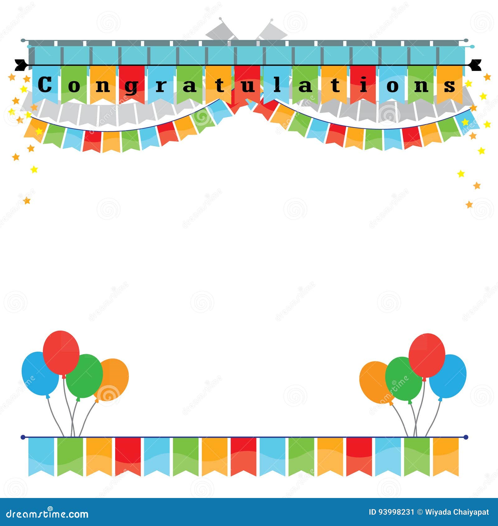 Congratulations with Bunting Flags Image Stock Illustration ...