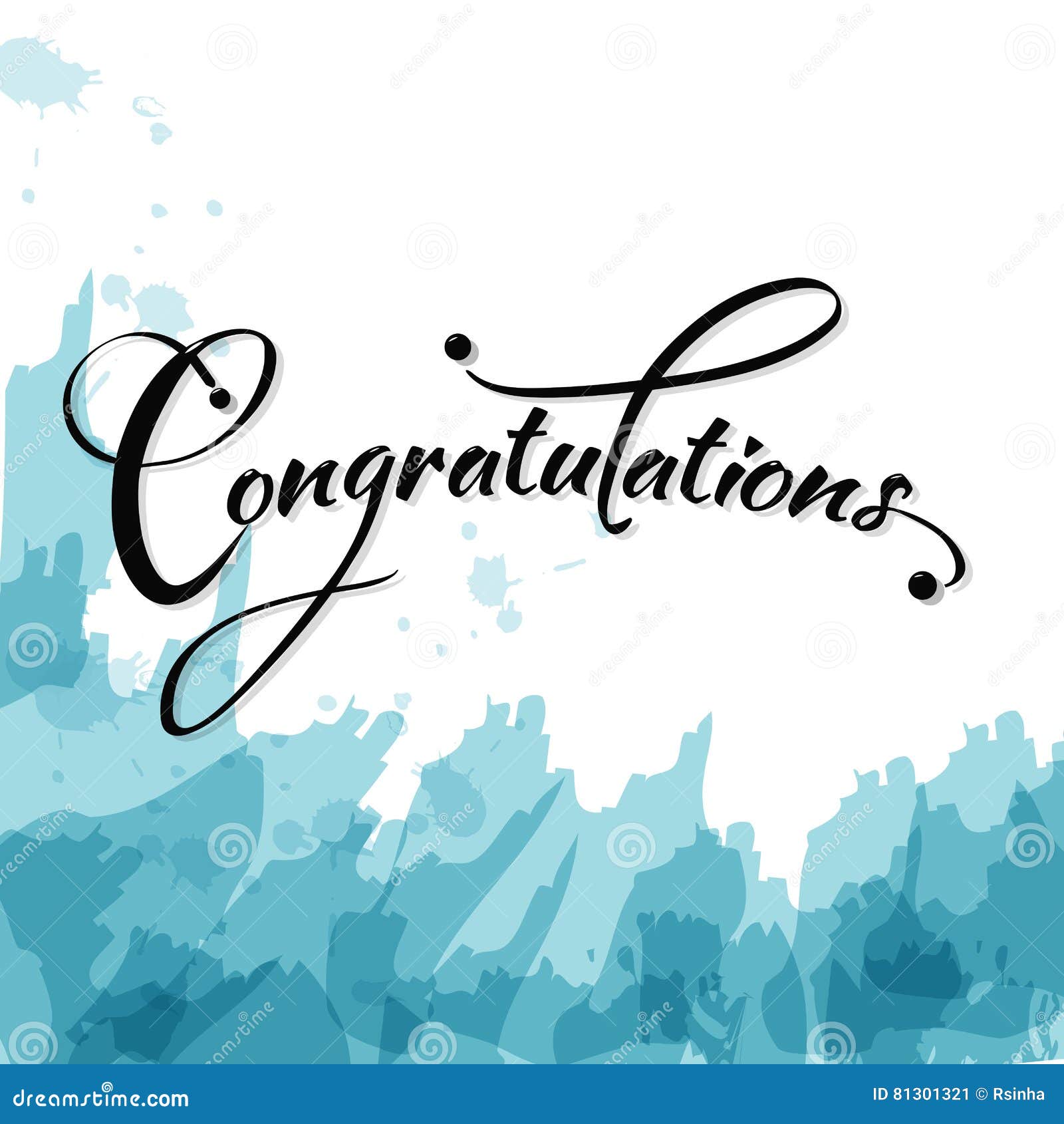 Congratulations Calligraphy. Stock Vector - Illustration of beauty ...
