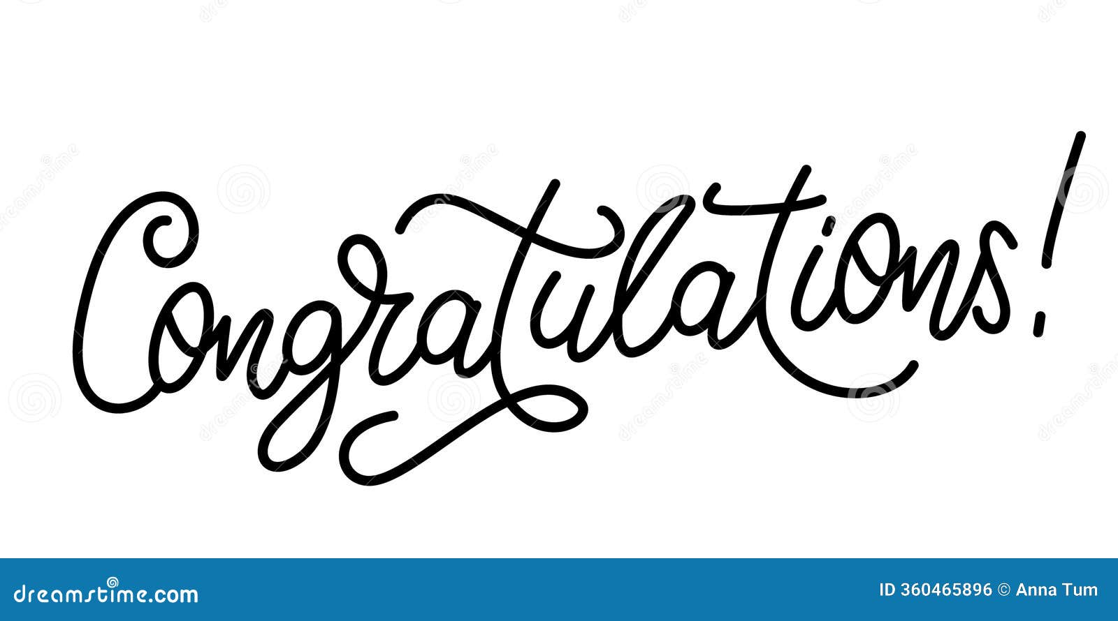 Congratulations Calligraphy. Calligraphic Banner. Inscription ...