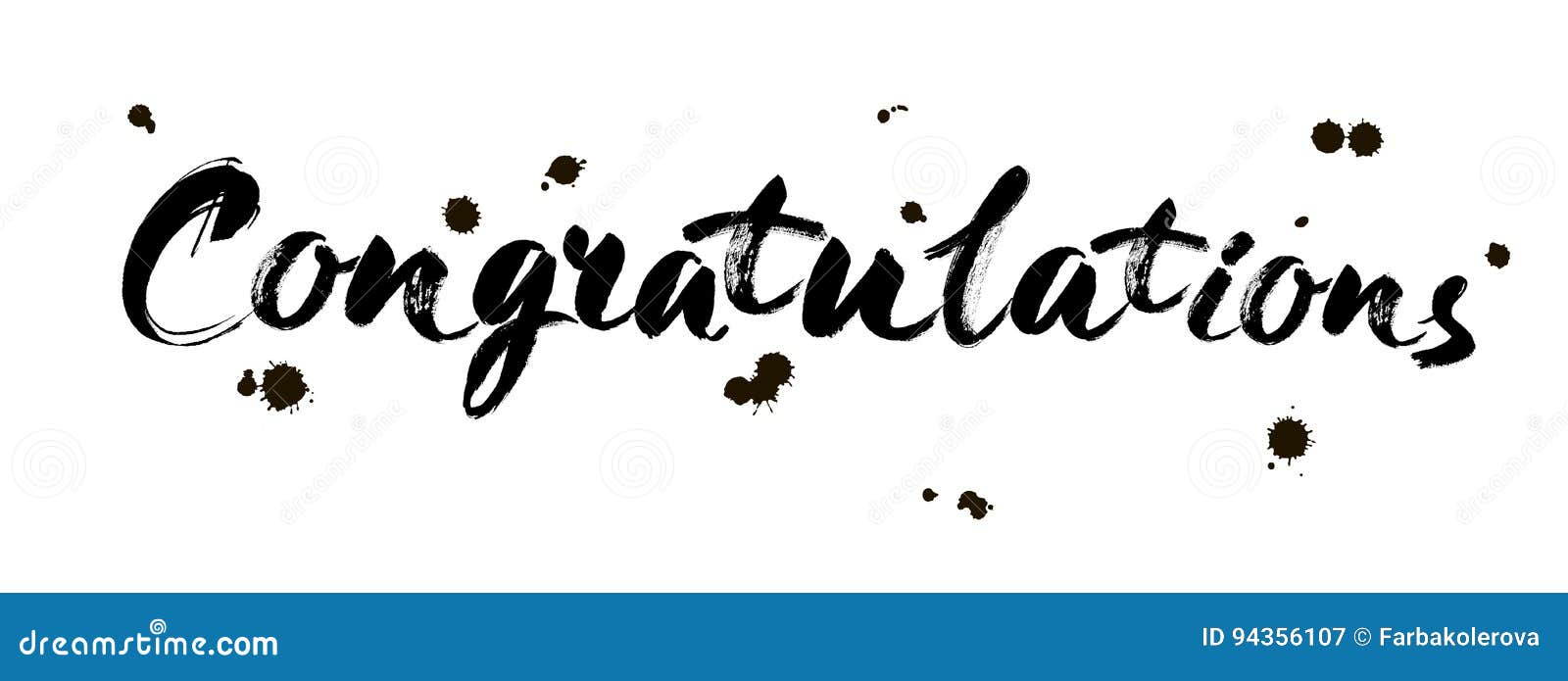 Congratulations Calligraphy. Hand Written Text. Brush Modern Lettering ...