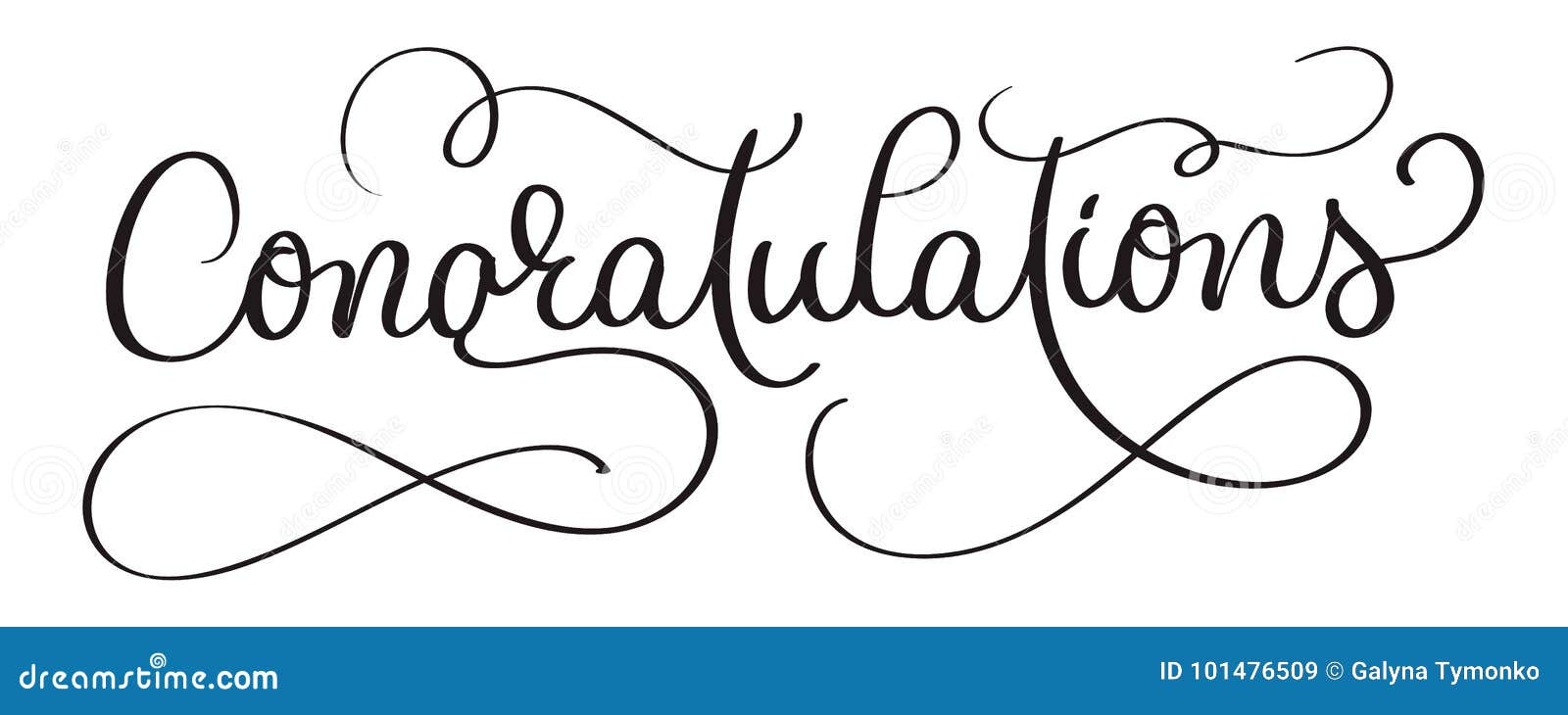 Congratulations Calligraphy Lettering Vector Hand Written Text on White ...