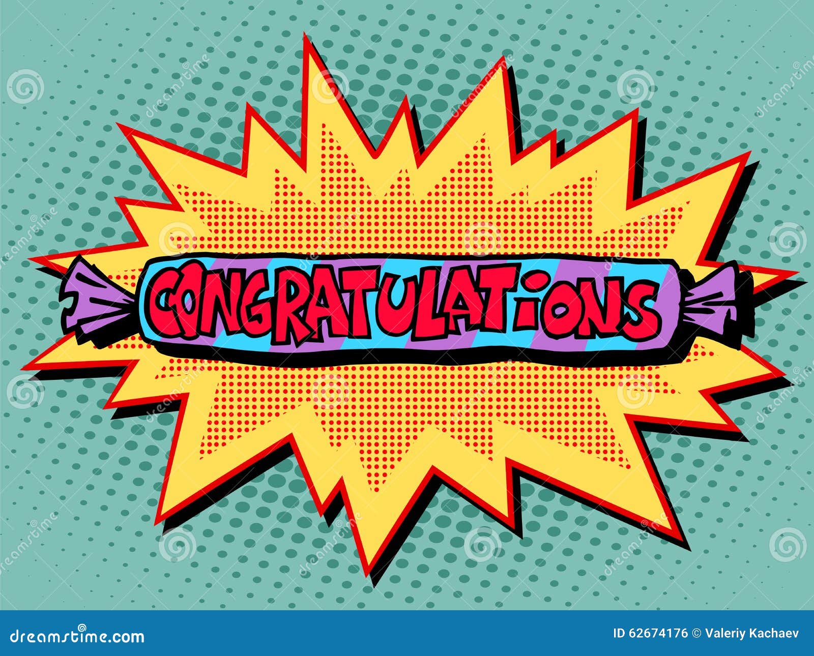 Congratulations Candy Sweets Stock Vector - Image: 62674176