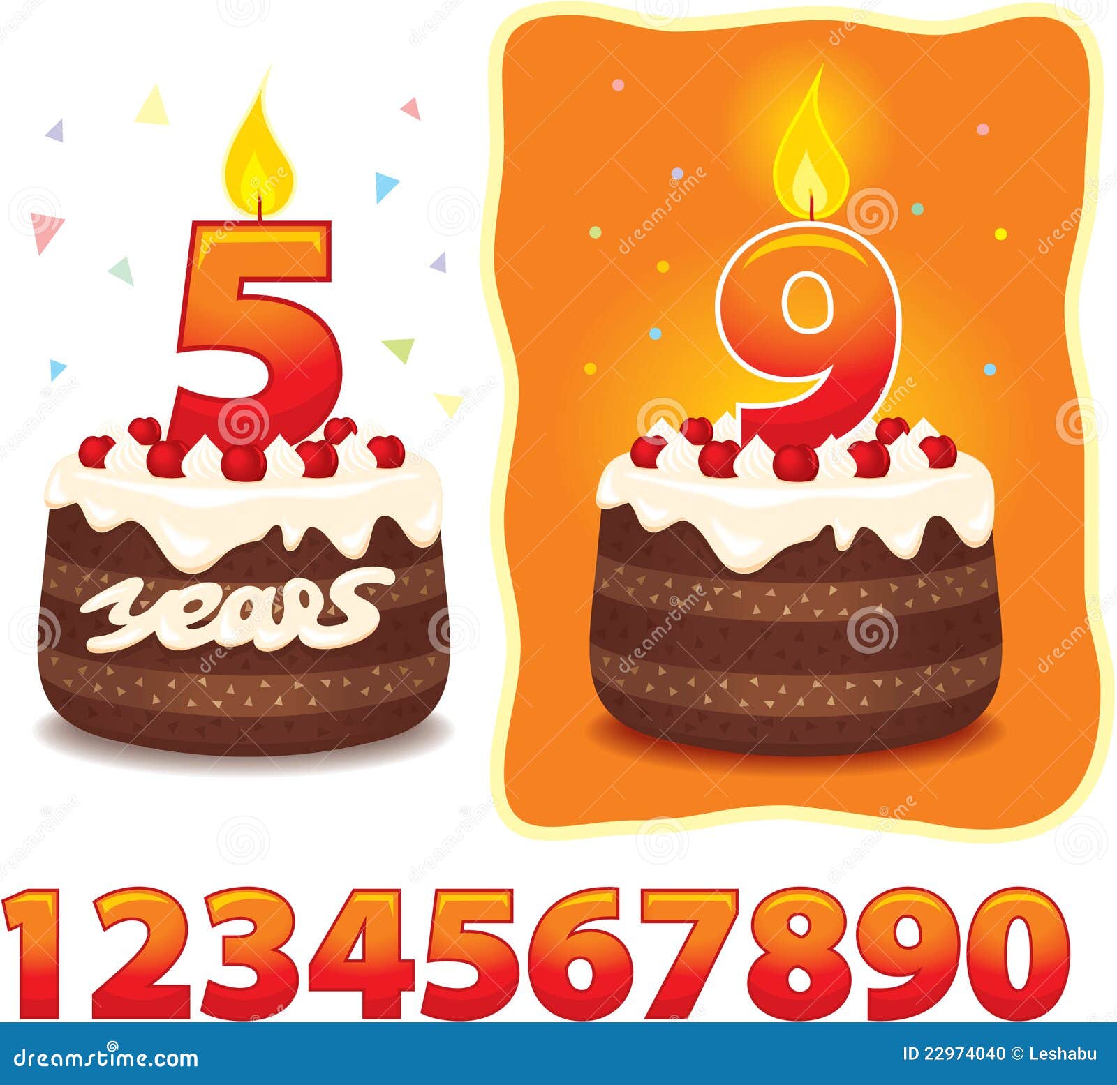 Congratulations Card with Cake Stock Vector - Illustration of candles ...