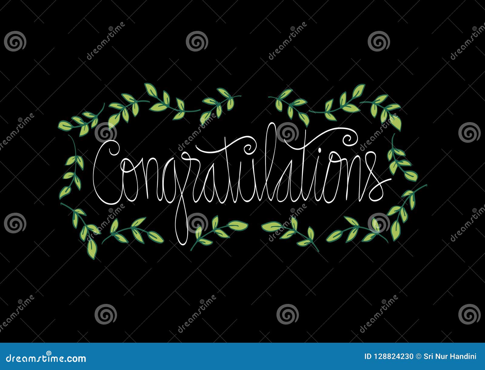 Congratulations Card. Hand Lettering Calligraphy. Stock Illustration ...