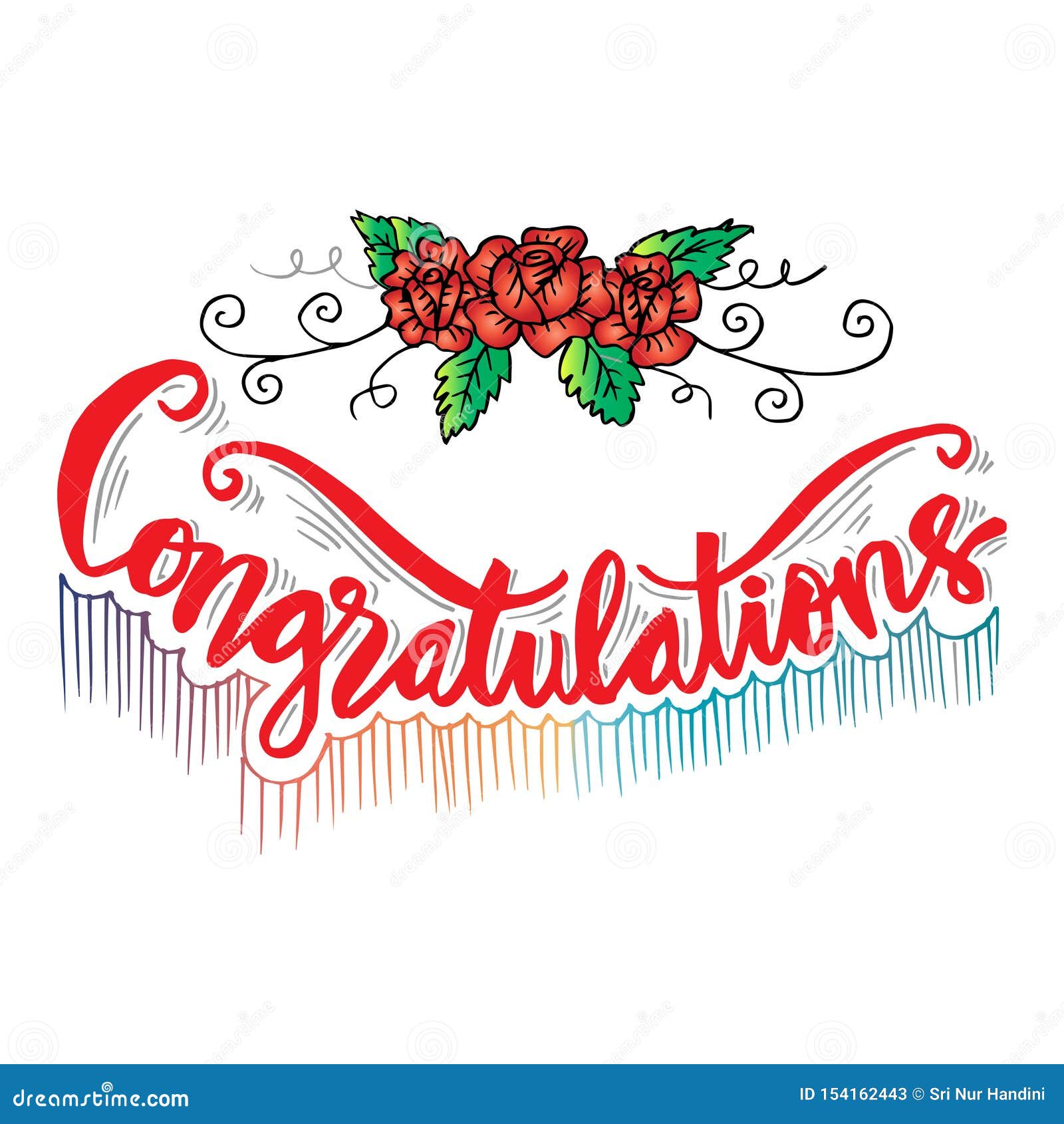 Congratulations Card. Hand Lettering Calligraphy. Stock Vector ...