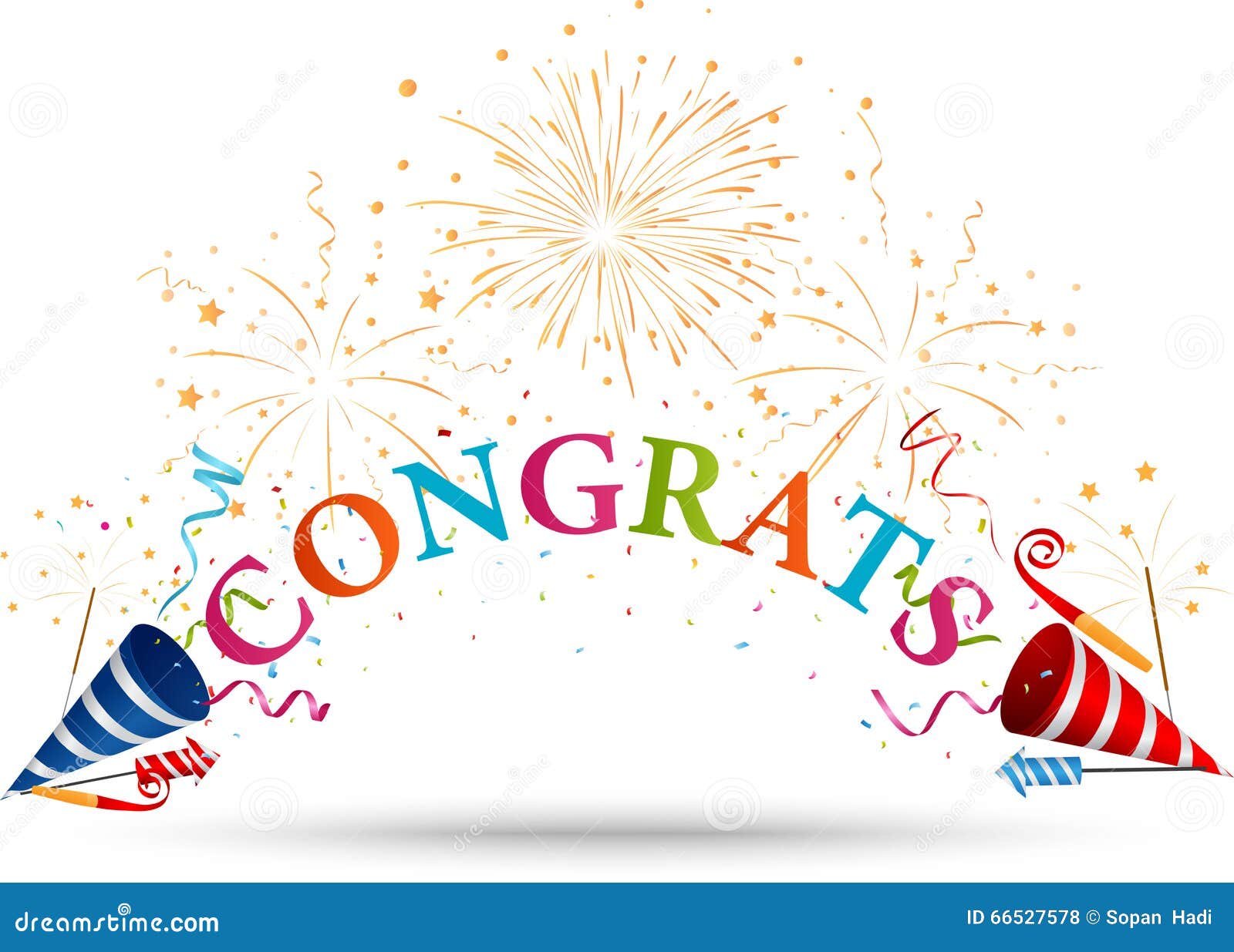 Congratulations Celebration with Firework Stock Vector - Illustration ...