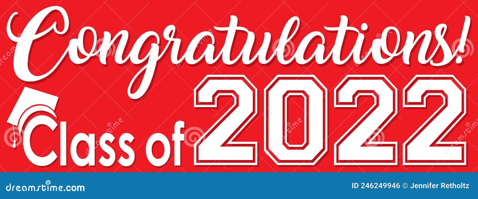 Congratulations Class of 2022 Red Box Background Stock Vector ...