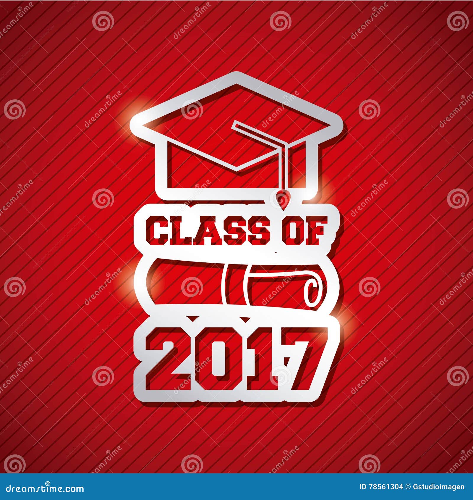 Congratulations Class of 2017 Card Stock Illustration - Illustration of ...