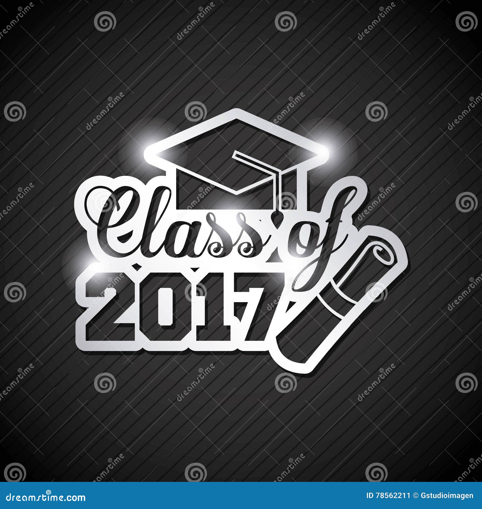 Congratulations Class of 2017 Card Stock Illustration - Illustration of ...