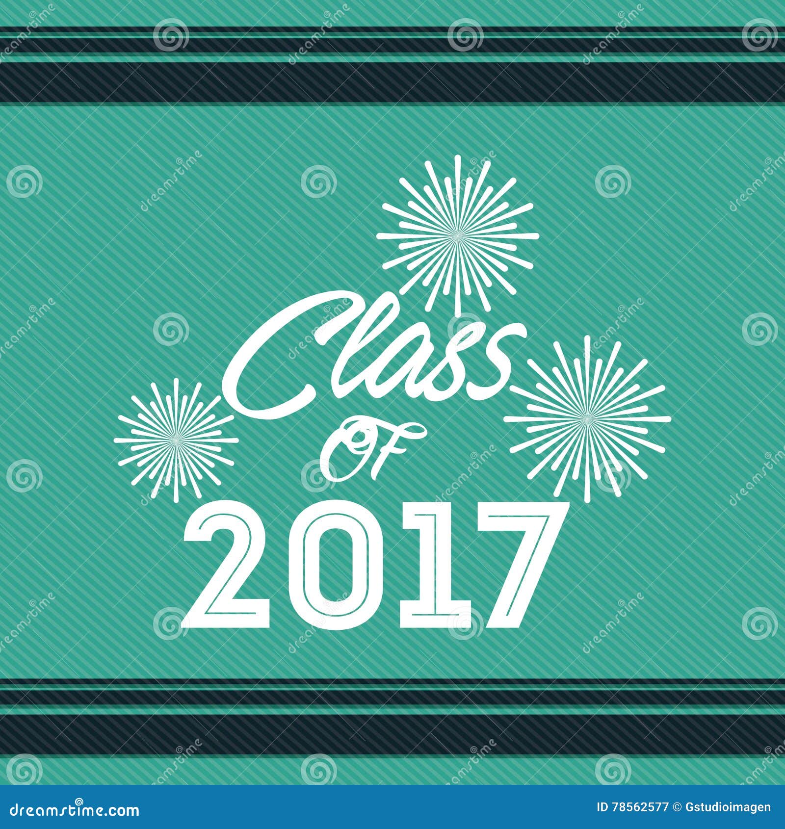 Congratulations Class of 2017 Card Stock Illustration - Illustration of ...