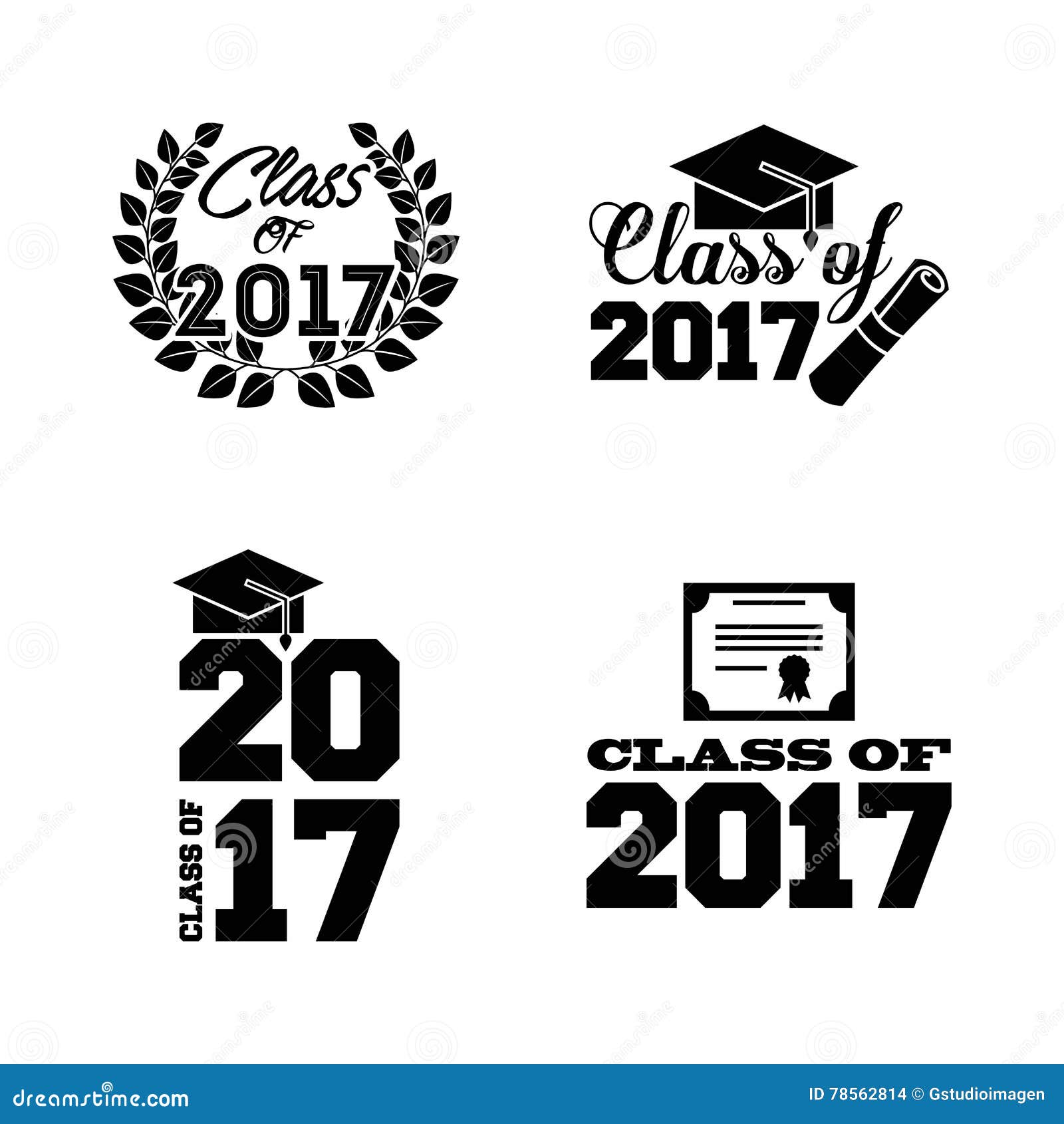 Congratulations Class of 2017 Card Stock Illustration - Illustration of ...