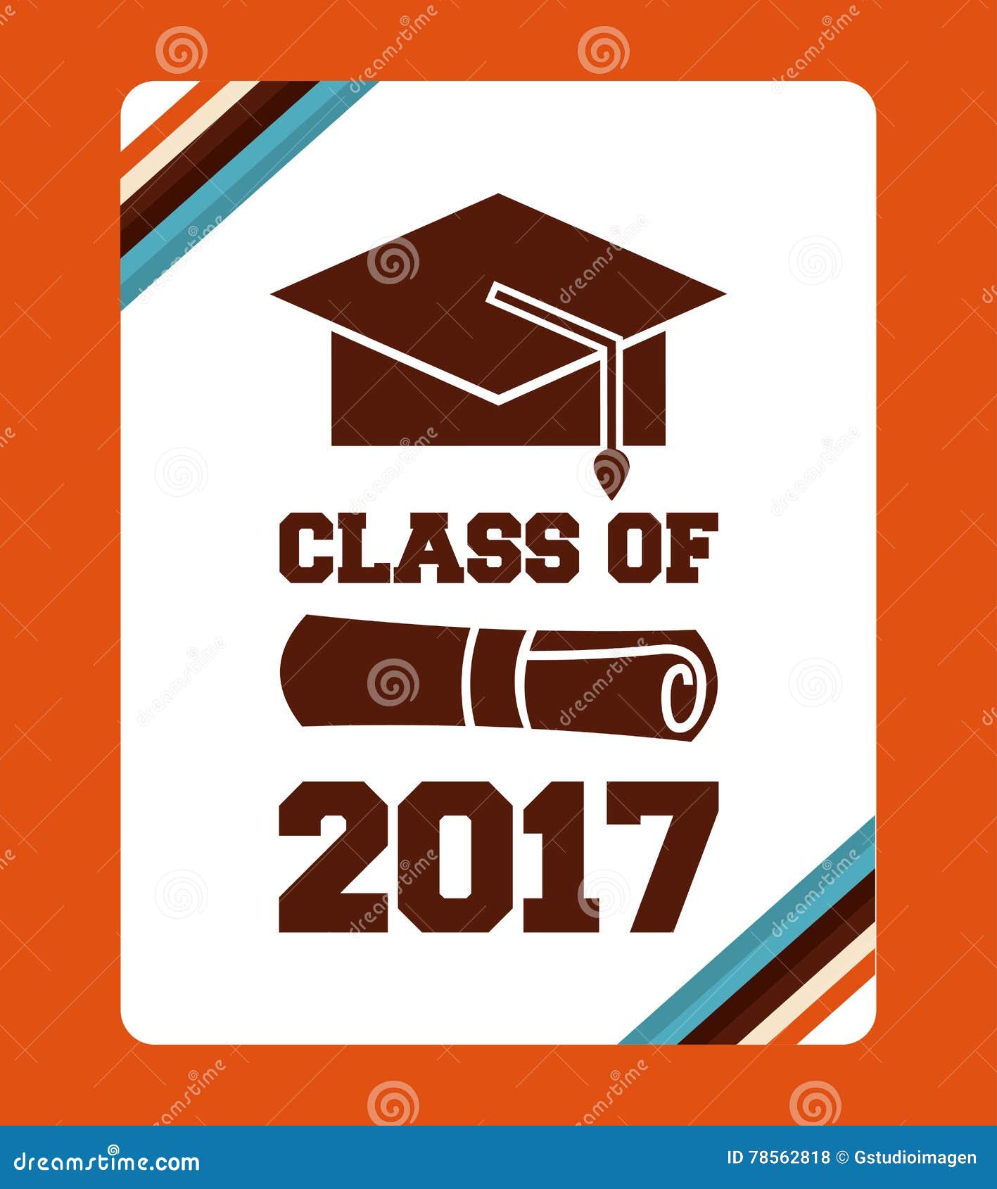 Congratulations Class of 2017 Card Stock Illustration - Illustration of ...