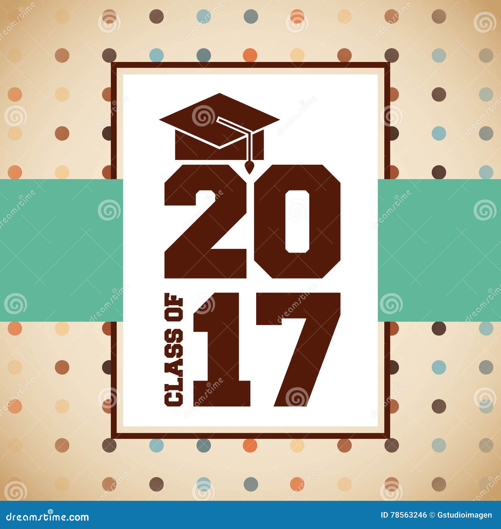 Congratulations Class of 2017 Card Stock Illustration - Illustration of ...