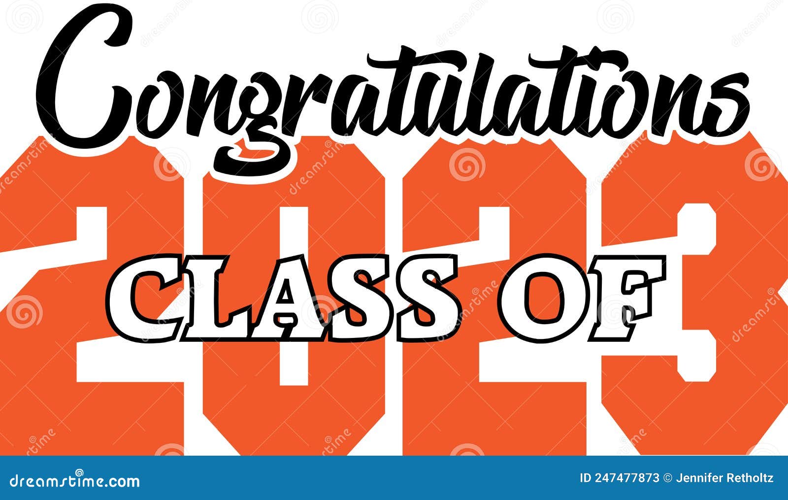 Congratulations Class of 2023 Graphic Orange and Black Stock ...