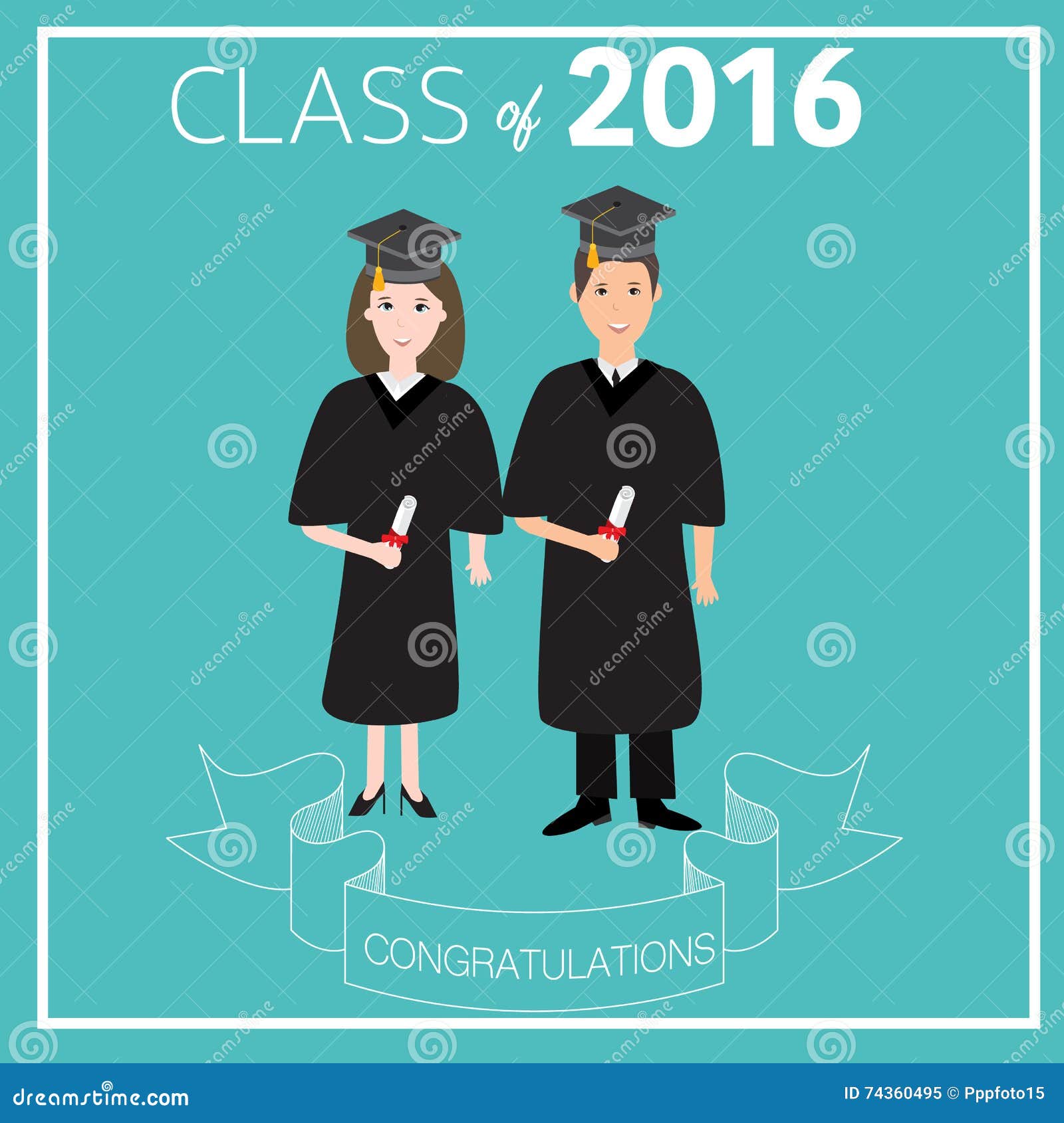 Class 2016 Graduation Celebration Poster Design Element, Cap, Diploma ...