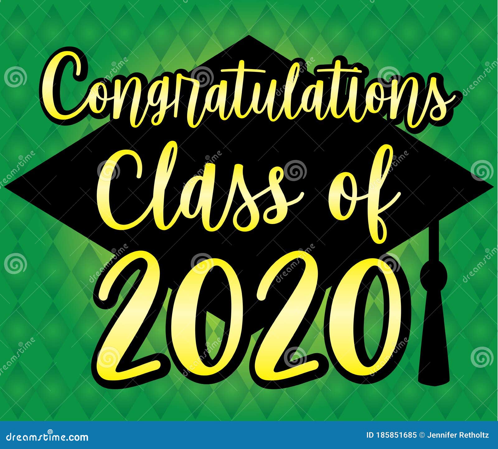 Congratulations Class of 2020 Green and Gold Stock Vector ...