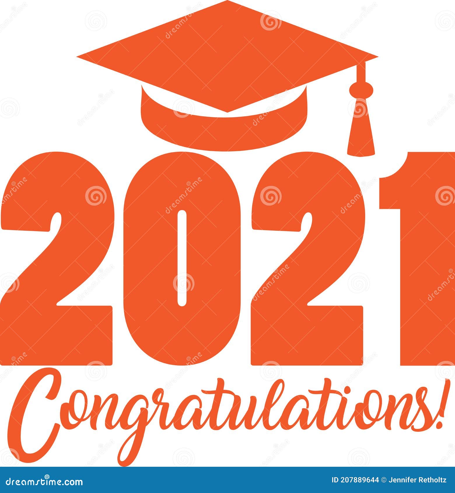 Congratulations Class of 2021 Stock Illustration - Illustration of ...