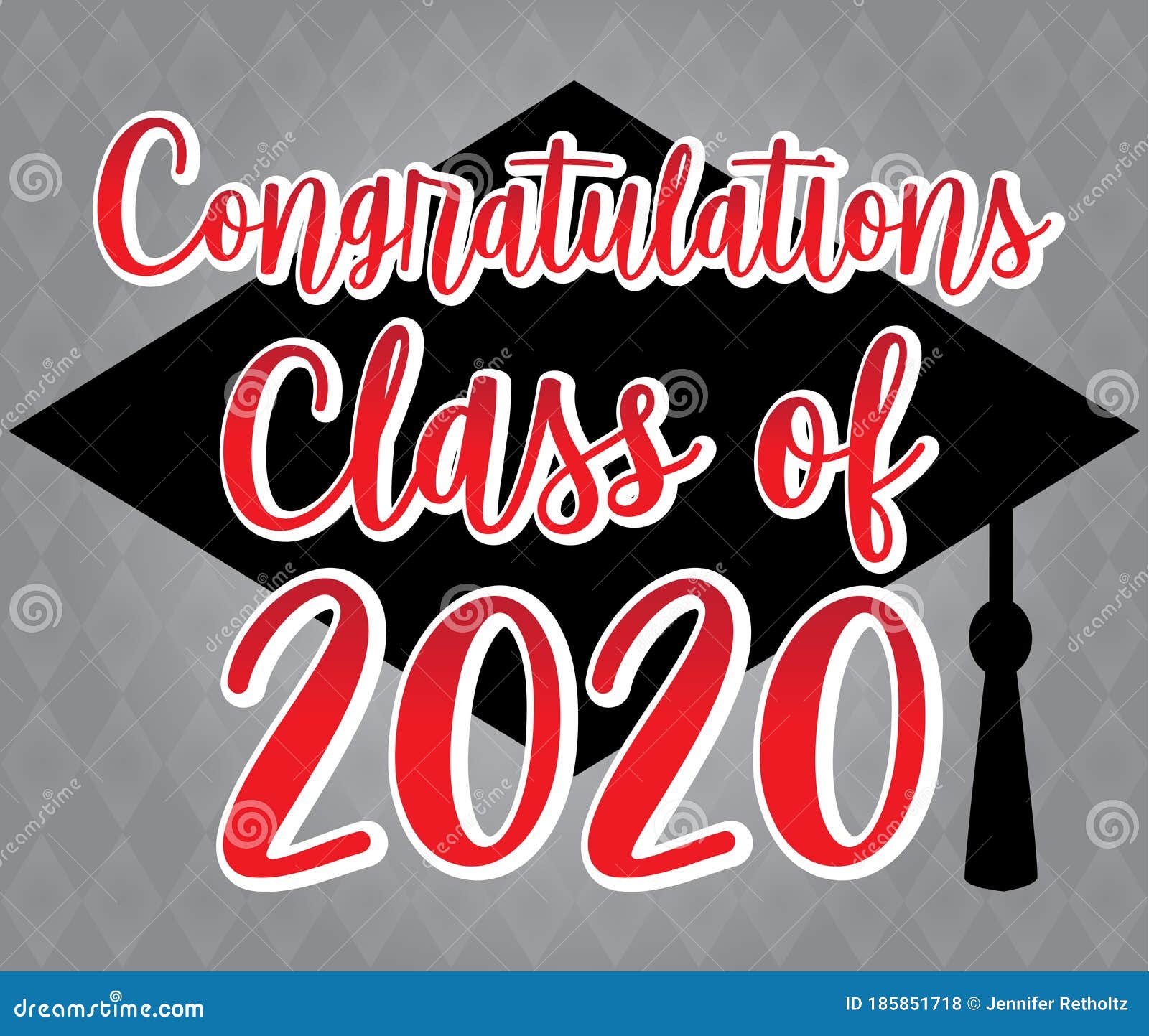 Congratulations Class of 2020 Red and Grey Stock Vector - Illustration ...