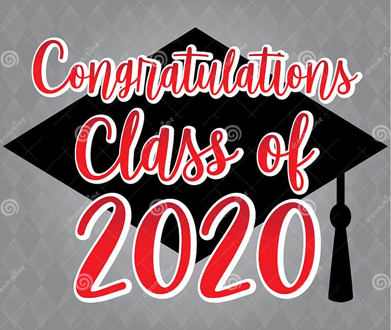 Congratulations Class of 2020 Red and Grey Stock Vector - Illustration ...