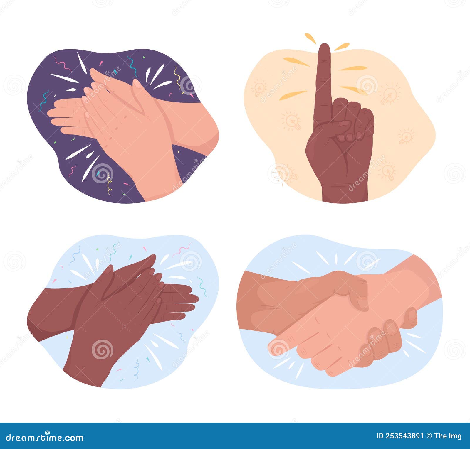 Congratulations 2D Vector Isolated Illustration Set Stock Vector ...