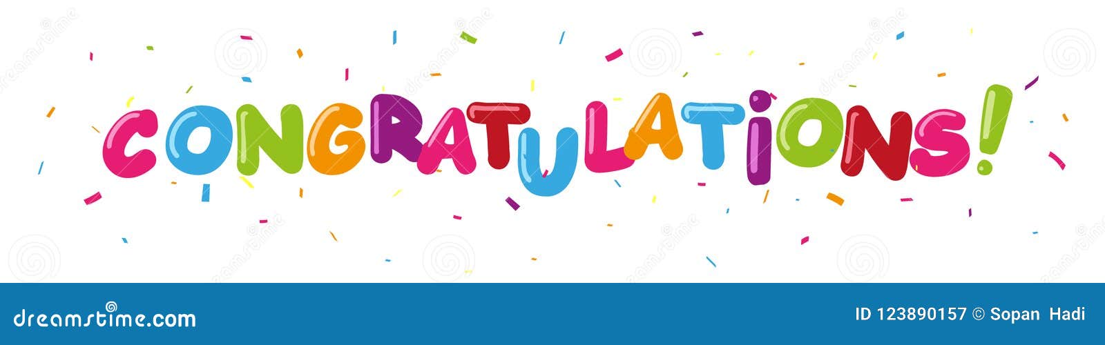 Congratulations Design with Ribbon and Confetti Stock Vector ...