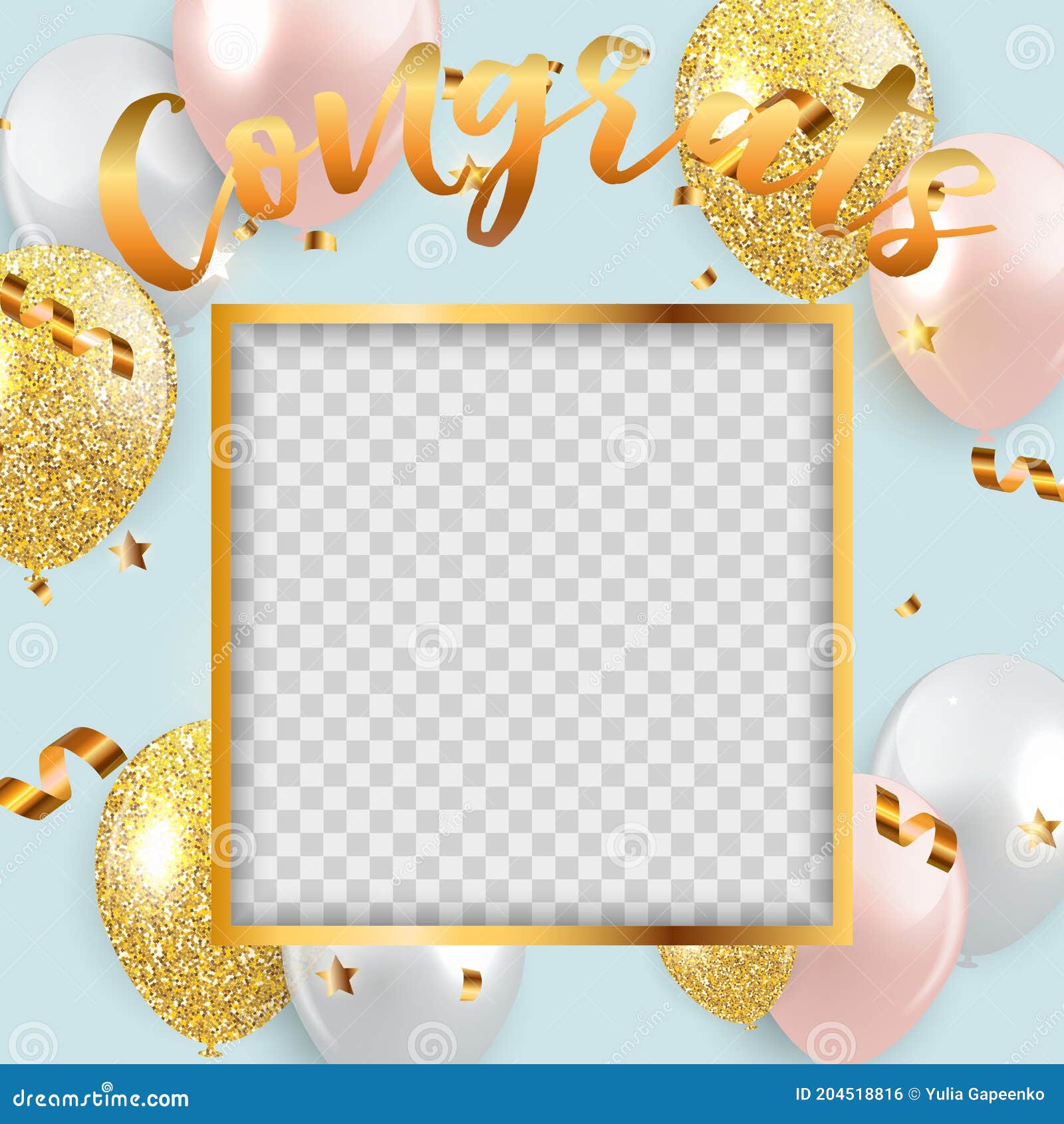 Congratulations Design Template Background. Vector Illustration. Square ...