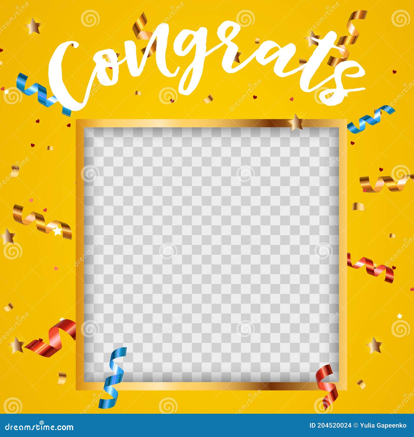 Congratulations Design Template Background. Vector Illustration. Square ...