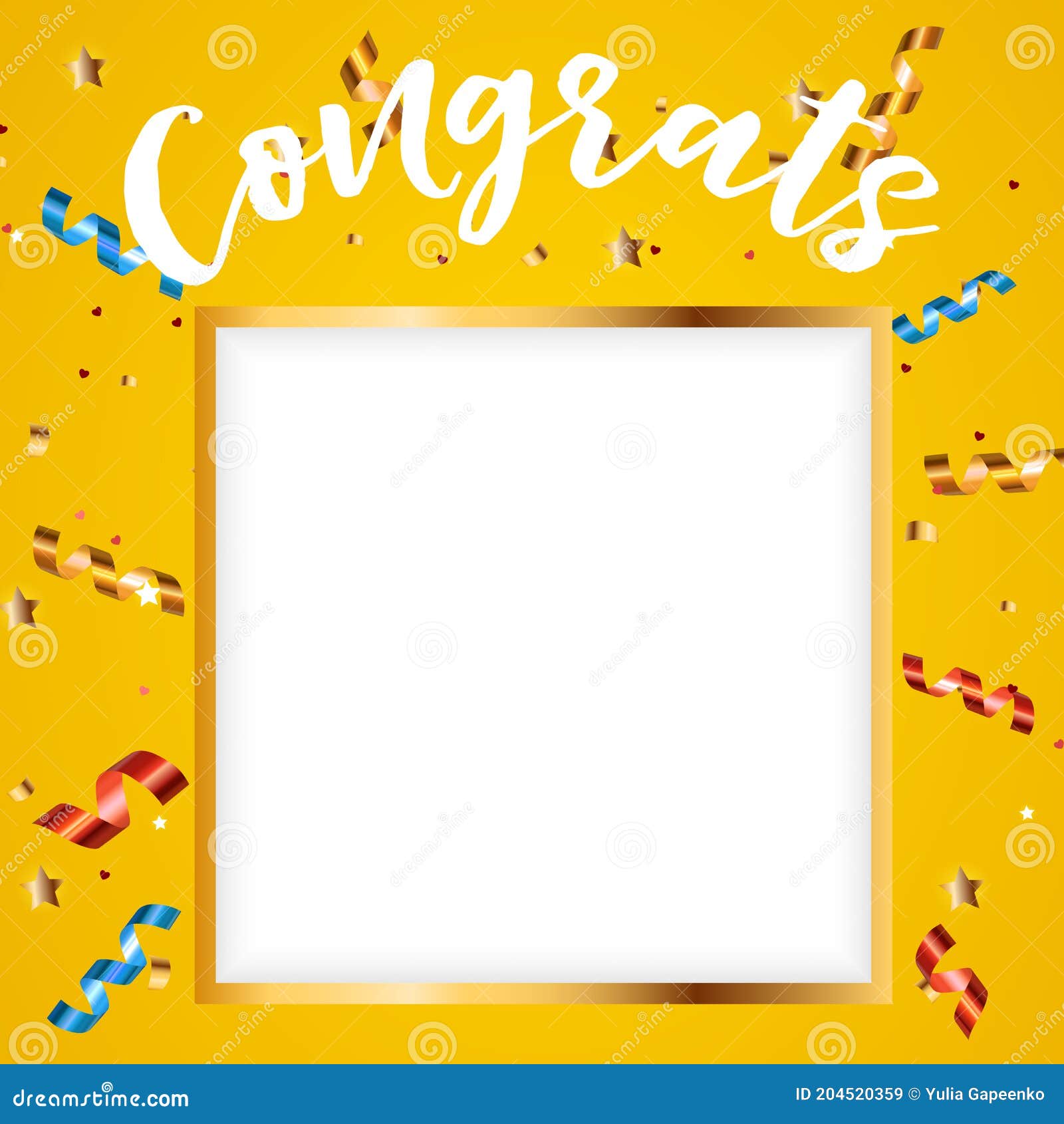 Congratulations Design Template Background. Vector Illustration. Square ...