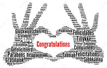 Congratulations in Different Languages Word Cloud Stock Illustration ...