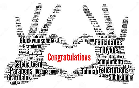 Congratulations in Different Languages Word Cloud Stock Illustration ...