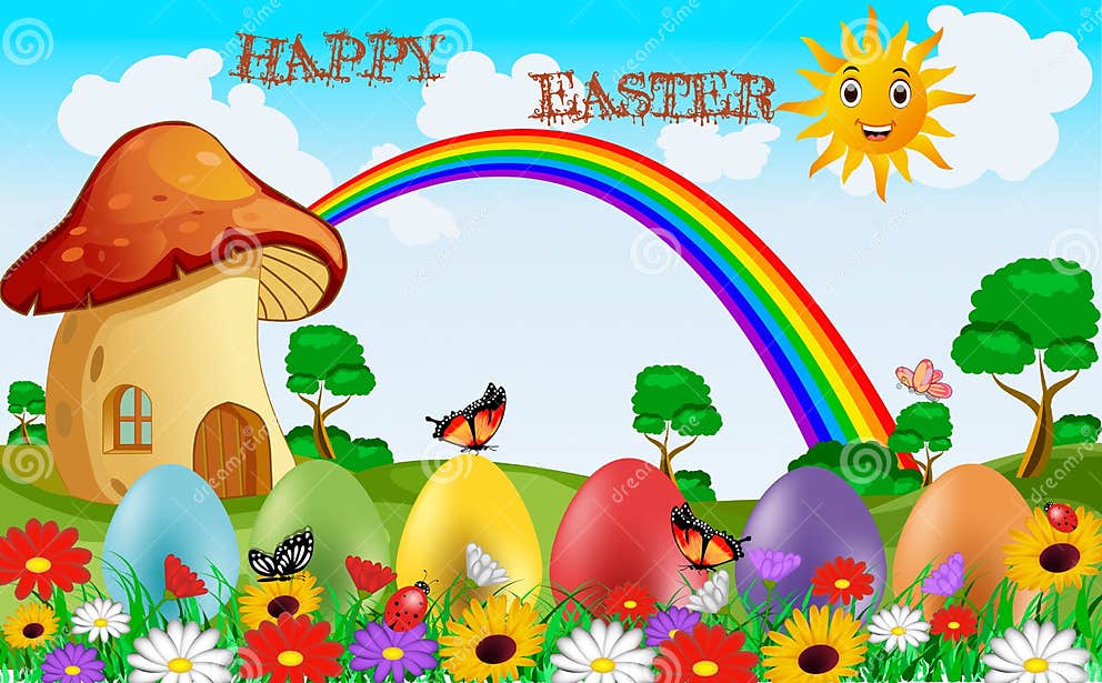 Congratulations on Easter with the Image of a Rabbit Stock Vector ...