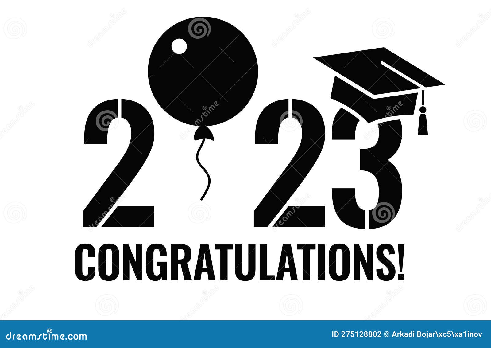 Congratulations Education Sign, 2023 Graduation Symbol Stock Vector ...