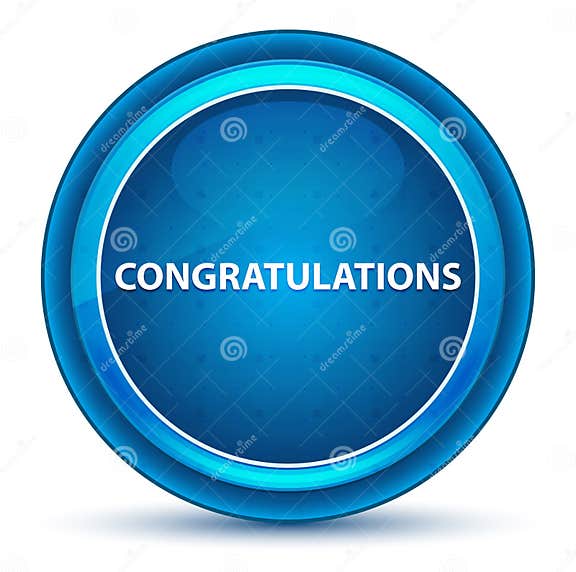Congratulations Eyeball Blue Round Button Stock Illustration ...
