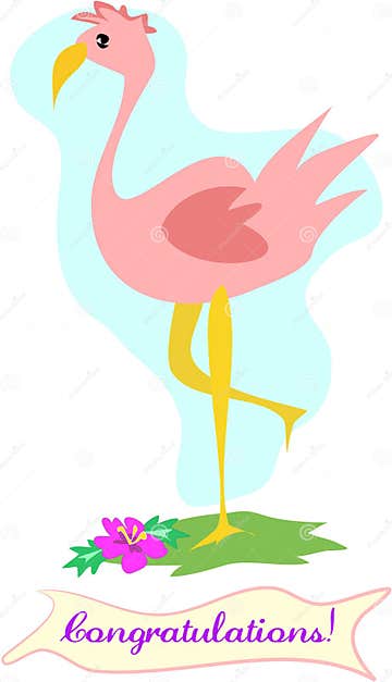 Congratulations Flamingo stock illustration. Illustration of text - 6781032