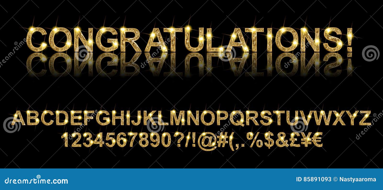 Congratulations. Gold Alphabetic Fonts Stock Illustration ...