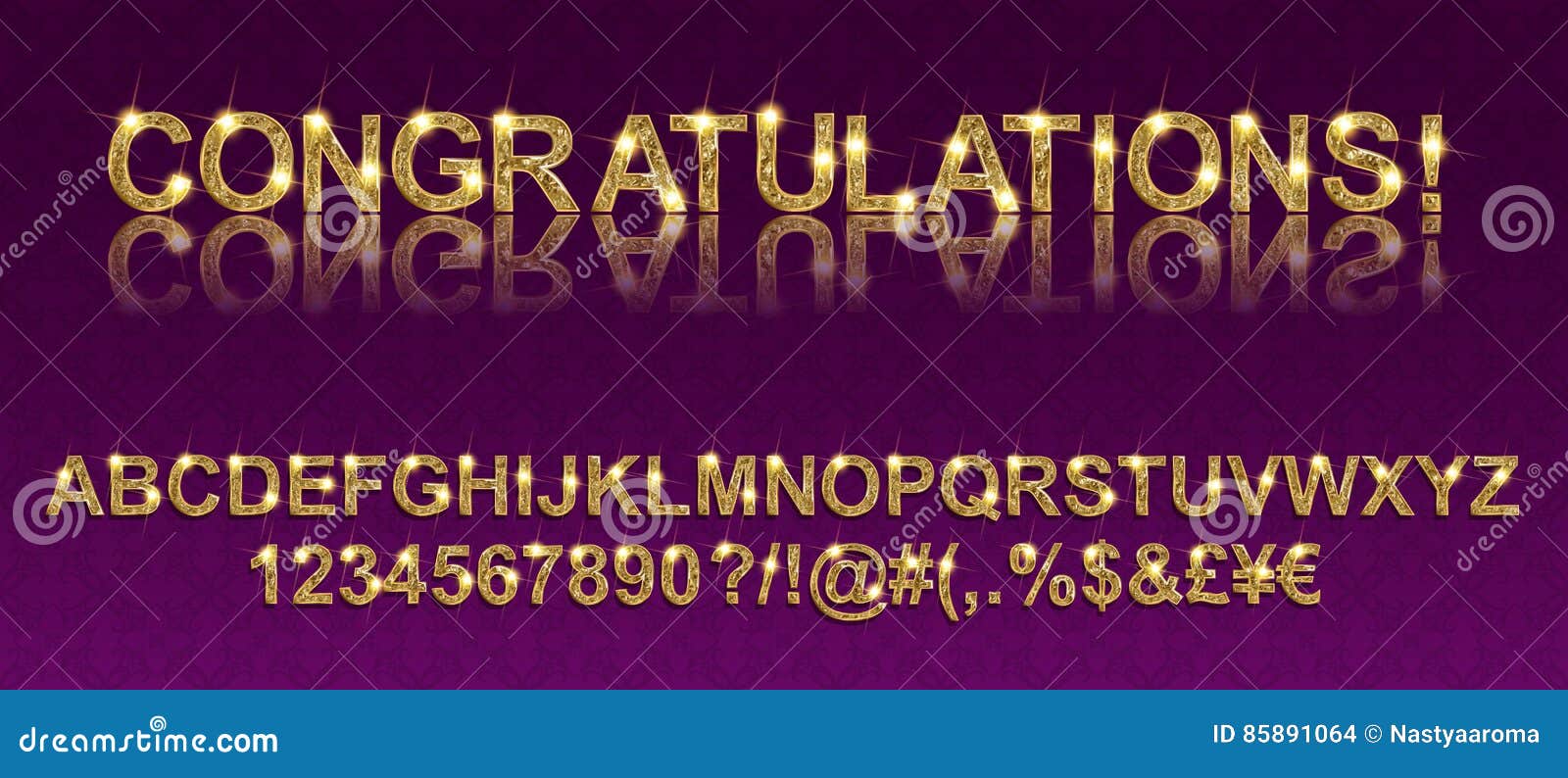 Congratulations. Gold Alphabetic Fonts Stock Illustration ...