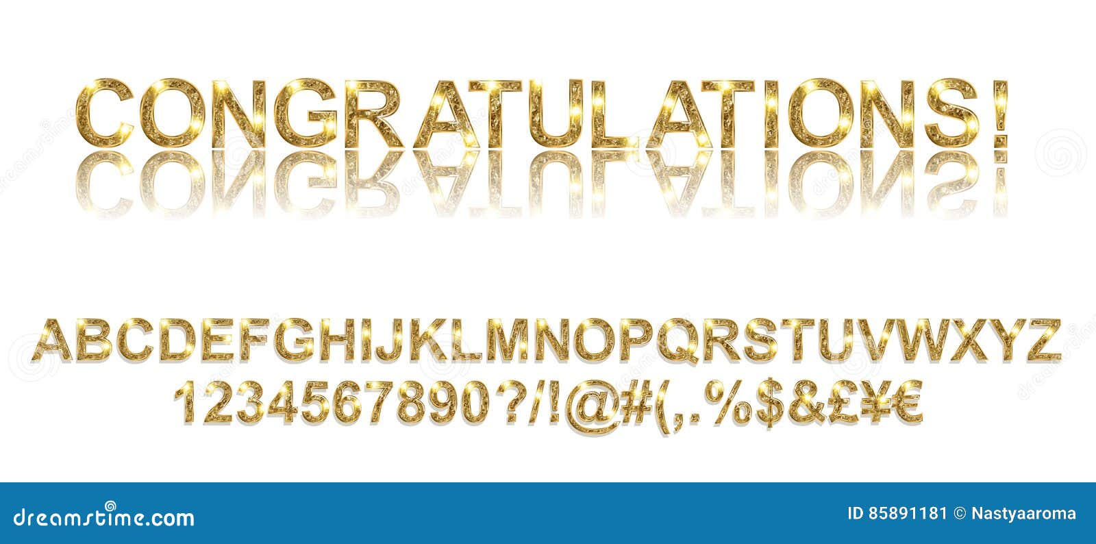 Congratulations Gold Calligraphy Lettering Isolated Vector Banner ...