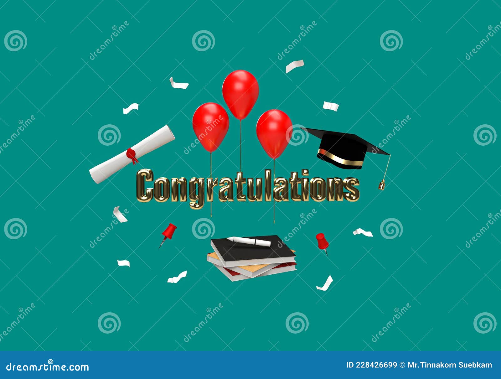 Congratulations Graduate Concept with Symbol of Educate on Blue ...