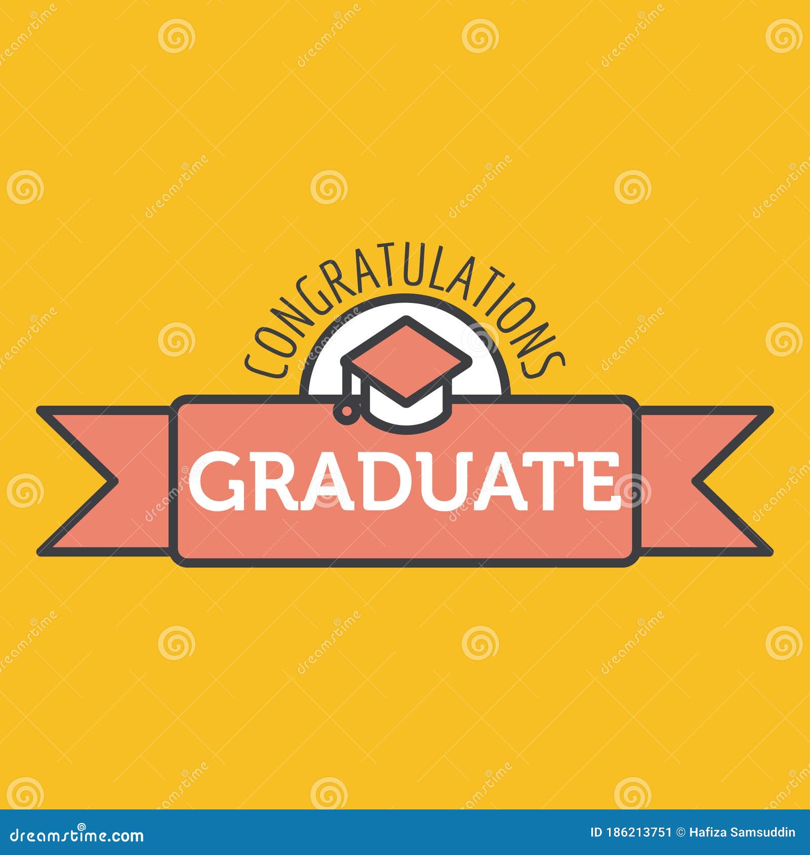 Congratulations Graduate Poster. Vector Illustration Decorative Design ...