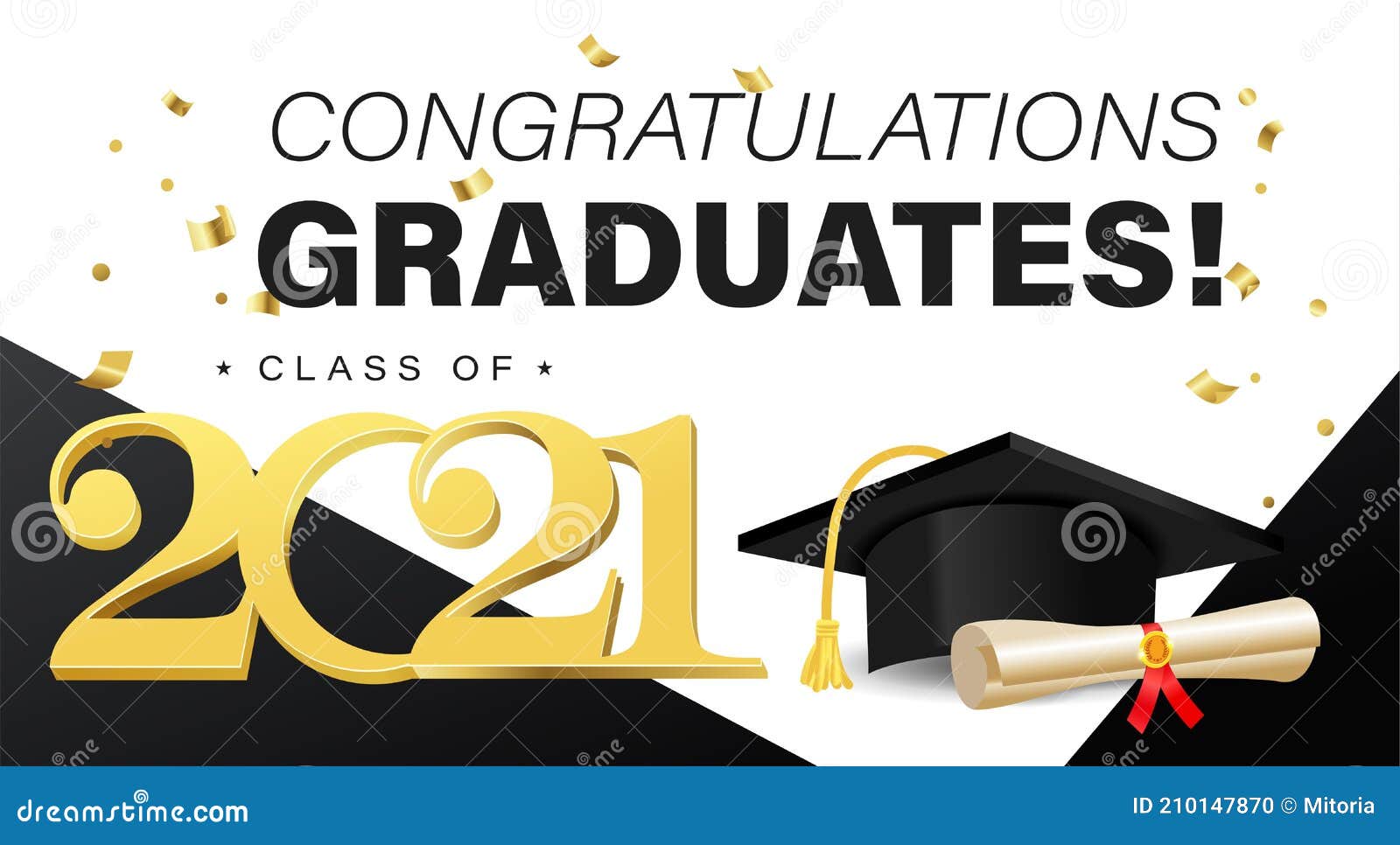 Congratulations Grad 2020. Vector Label On White Background ...